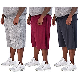 Real Essentials Men’s Big and Tall Quick Dry Fit Active Quick Dry Fit Active Athletic Workout Summer Gym Clothes Sleeping Basketball Gym Shorts Casual Lounge Elastic Running, Set 3, 4X, Pack of 3