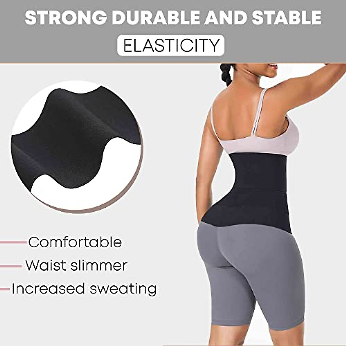 Soo slick Waist Trainer for Women Lower Belly Fat - Weight Loss Compression Tummy Control Belt Plus Size Snatch Me Up Bandage wrap Waist Trimmer Black