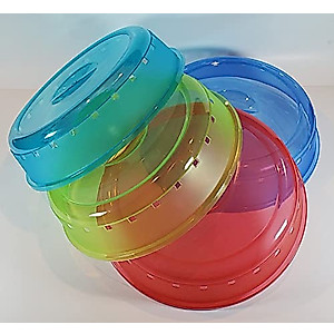 Rock 4 Pack of Microwave Plate Bowl Splatter Cover. Keep Your Microwave Clean While Heating Messy Items with Vented, Colorful Lids! (4100)