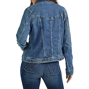 Wrangler Authentics Women's Stretch Denim Jacket, Blue, Large