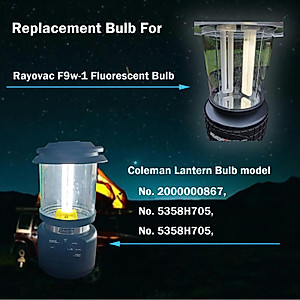 9 Watt 2G7 Base Fluorescent Light Bulb,Replacement for Satco S8365, Kandolite 96500,Coleman Lantern Bulb,Rayovac F9w-1 Light Bulb,CF9DS/E/841,4 Pin 2G7 Base,4100K 2PACK