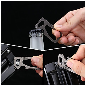Imentha Titanium Carabiner Keychain with Bottle Opener - Heavy Duty Multifunctional EDC Key Chain for Camping, Hiking, and Everyday Use