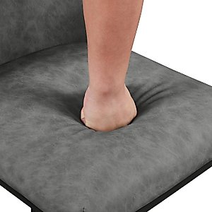 Yaheetech Counter Height Bar Stools 24'' Bar Stools Set of 2 Leather Bar Chairs Modern Upholstered Barstools with Back for Kitchen Counter Gray