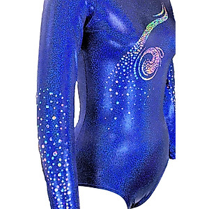Look-It Activewear Gymnastic Leotard Midnight Blue Long Sleeve leotard for Women Adult Large (size 10-12)
