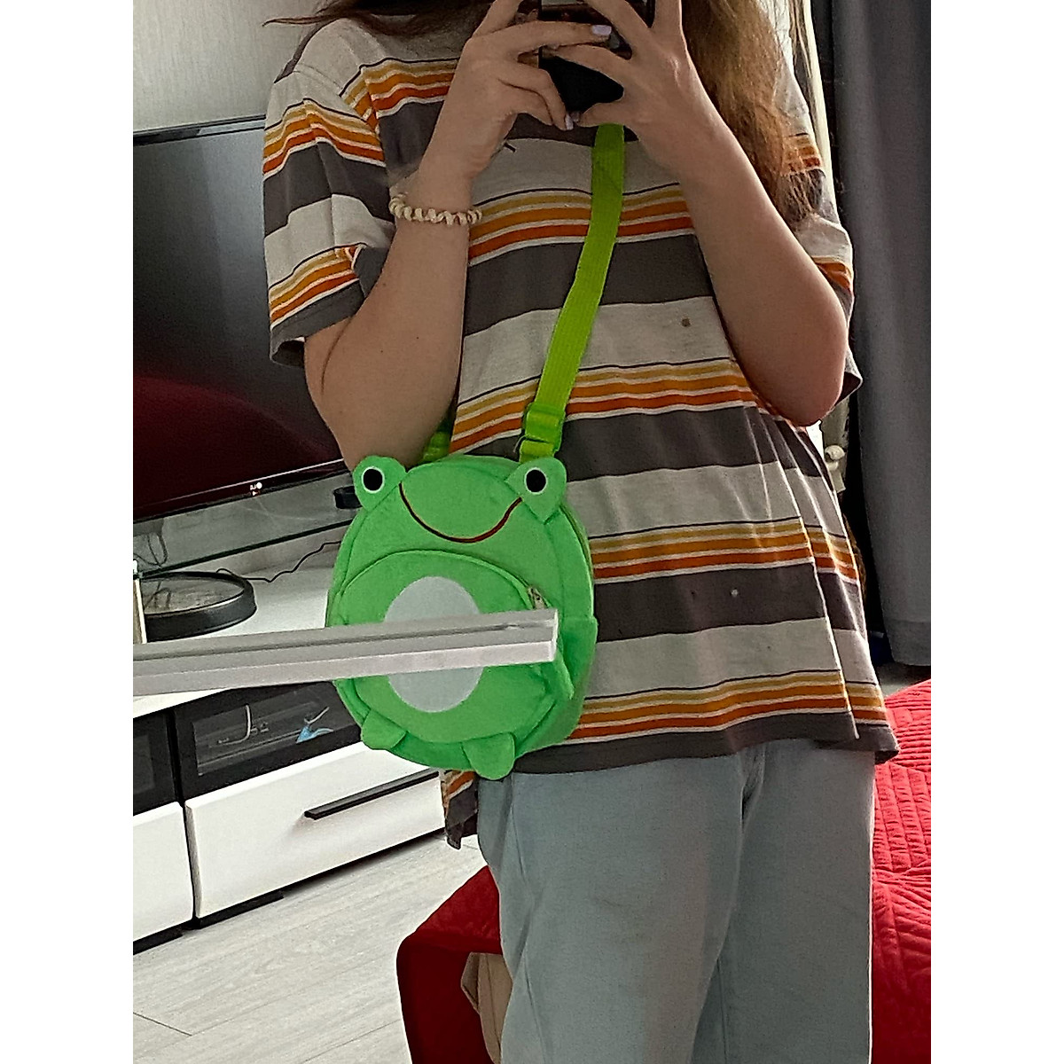 Frog Backpack Mini Frog Backpack Plush Frog Bag Frog Plushie Frog Backpack for Kids (Green)