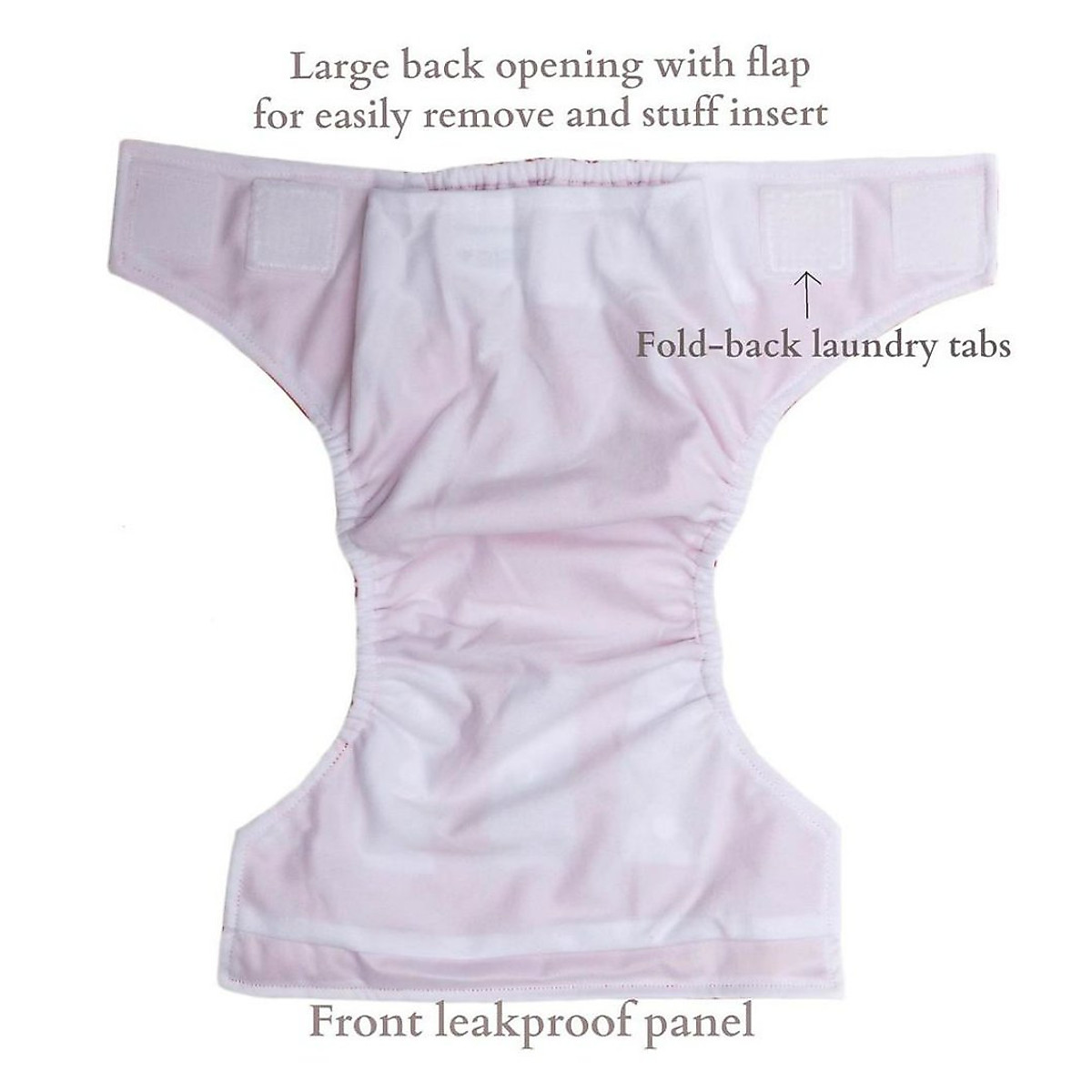 KaWaii Baby Pack of 12 Heavy Duty HD2 Cloth Diapers with 24 Premium 5-Layer Diaper Inserts, Leakproof, Reusable, Daycare Nappies, fits Babies 8-36 lbs