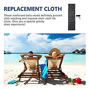 YARNOW Patio Lounge Couch Anti- Gravity Chair Recliners Replacement Fabric Cloth 63x17inch- Black