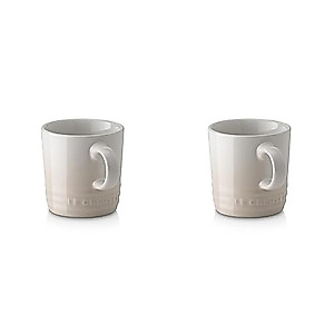 Le Creuset Stoneware Espresso Mug, 3 oz., Meringue (Pack of 2)