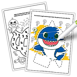 Bendon Baby Shark 16-Page Imagine Ink Coloring Book with Mess Free Marker 47220