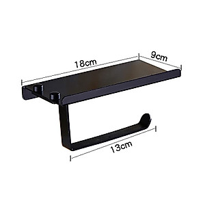 Bathroom Toilet Towel Paper Holder Phone Holder Wall Mount WC Rolhouder Paper Holder with Shelf Towel Rack Tissue Boxes Black
