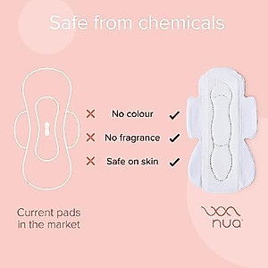 Nua Sanitary Pads for Women | Size - XL - 320 mm | For Heavy Flow | Pack of 12 Pads - With Disposal Cover | Ultra Thin | Extremely Soft and Comfortable | Wider Back Design | Zero Toxins | Rash Free