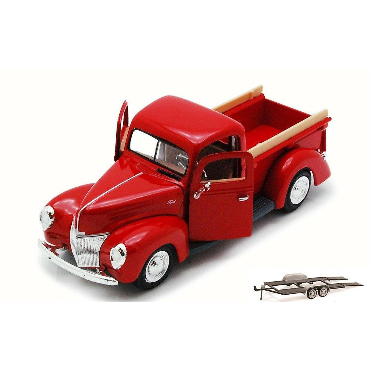 Motormax 1940 Ford Pickup Truck Red 1/24 Scale Diecast Model New in Box