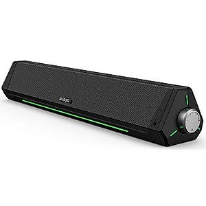 Computer Speakers, Bluetooth Soundbar, HiFi Stereo, 3.5mm Aux-in Connection, USB Powered Speakers for Desktop Monitor, PC, Laptop, Tablets