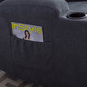 SAMERY Loveseat Recliner Reclining Loveseat with Console, RV Reclining Loveseat Wall Hugger Recliners RV Theater Recliner Love Seat with Cup Holders/Pockets for Living Room RV, Manual