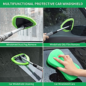 Windshield Cleaner Tool- XINDELL Car Window Cleaning Supplies Wash Kit Essentials Interior Windshield Washer Brush for Auto Glass Truck Vehicle Accessories