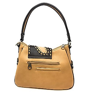 Turquoise and Fringe Western Shoulder Bag - Tan