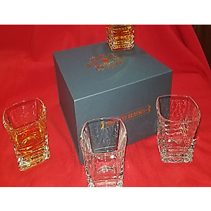 Ridge Whiskey Glass - Set Of 4 Crystal Whiskey Drinking Glasses