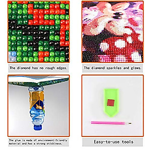 DIY 5D Diamond Art by Number Kits, Tinker Bell Fairy Angel Pretty Fairies Round Full Drill Acrylic Embroidery Cross Stitch Arts Craft Supply for Home Wall Decor Adults 11.8x11.8 inches