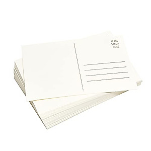 50 Pack Blank Postcards, Watercolor Paper Post Cards for DIY Thanksgiving, Christmas, Mailing, Painting (White, 4x6 In)