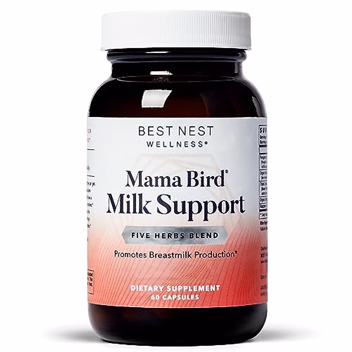 Mama Bird Milk Support, Breastfeeding, Lactation, Breast Milk Supply Increase, Fenugreek & Moringa Blend for Postpartum Nursing, Includes Bonus 10 Smoothie Recipes for New Moms, 60 Ct