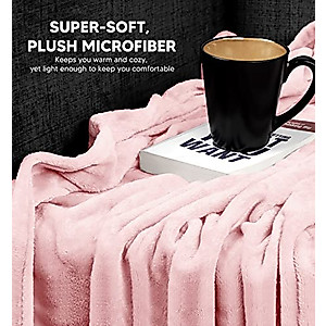 Utopia Bedding Fleece Blanket Throw Size Pink 300GSM Luxury Fuzzy Soft Anti-Static Microfiber Bed Blanket (60x50 Inches)