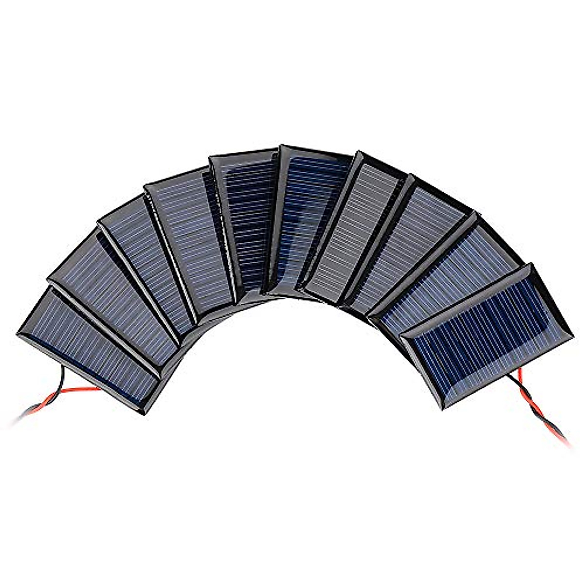 AOSHIKE 10Pcs 5V 30mA Mini Solar Panels for Solar Power Mini Solar Cells DIY Electric Toy Materials Photovoltaic Cells Solar DIY System Kits 2.08"x1.18"(5V 30mA 53mmx30mm)