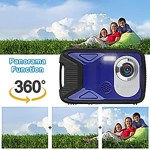 Waterproof Digital Camera,1080P 21MP HD Digital Camera with 2.8" LCD Screen,Rechargeable Point and Shoot Camera,Compact Portable Digital Camera for Kids Students,Teens,Beginner with 8X Digital Zoom