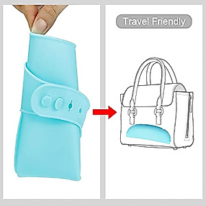 PandaEar 2 Pack Silicone Baby Bibs Super Thin Light Weight for Babies & Toddlers Feeding, Adjustable Silicone Bibs with Food Catcher Pocket, Waterproof, Soft, Unisex, Non Messy (Pink Grey)