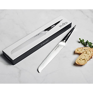 linoroso Serrated Bread Knife for Homemade Bread,Ultra Sharp Forged German High Carbon Stainless Steel Blade(8 inch),Full Tang,Ergonomic Handle- MAKO Series