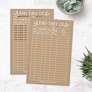 Newborn Baby Log Tracker Journal Book, Infant Daily Schedule, Feeding Food Sleep Naps Activity Diaper Change Monitor Notes For Babies, Mommy Nursing or Breastfeeding Record Tracking Chart 50 Sheet Pad
