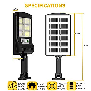 apyr aoma Solar Lights Outdoor Waterproof 120 LED Solar Motion Sensor Lights Outdoor, Dusk to Dawn for Garden, Path, Deck, Yard, Garage, Patio