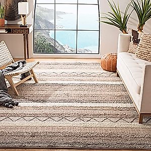 SAFAVIEH Natura Collection 3' x 5' Beige NAT101A Handmade Moroccan Boho Tribal Wool & Cotton Area Rug
