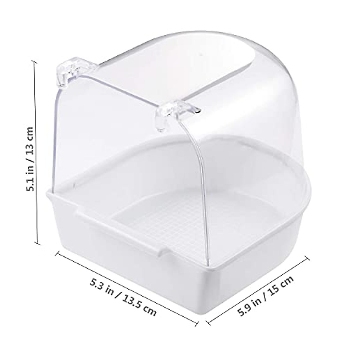 UEETEK Caged Bird Bath - Bird Cage Parrot Supplies Bathing Tub for Small Brids Canary Budgies Parrot (Random Color)