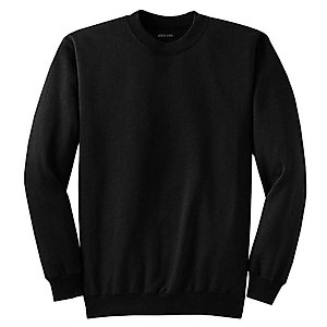 Joe's USA- Men's TALL Ultimate Crewneck Sweatshirt-Black-3XLT