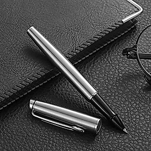 nekigoen Rollerball Pen Fine Point Gel Black Ink Smooth Writing,Luxury Rollerball Pen with Chrome Finish Fancy Pen Gift Set for Executive Business Office School,Professional,Executive Pen G3 (Silver)