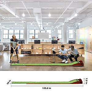 Loowoko Indoor Putting Green with Ball Return, Golf Practice Training Equipment Putting Mat for Home Office