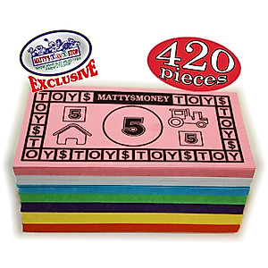 Matty's Money 420 Piece Replacement Play Money Set (60 Pieces Each of $1's, $5's, $10's, $20's, $50's, $100's & $500's) $41,160 in Game Money