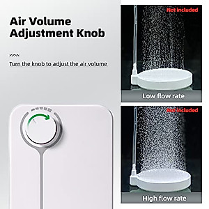 boxtech Upgrade Aquarium Air Pump, Ultra-Quiet Fish Tank Oxygen Pump with Adjustable Airflow, Powerful Air Pump with 2 Outlets to Pump Rich and Fine Air Bubbles