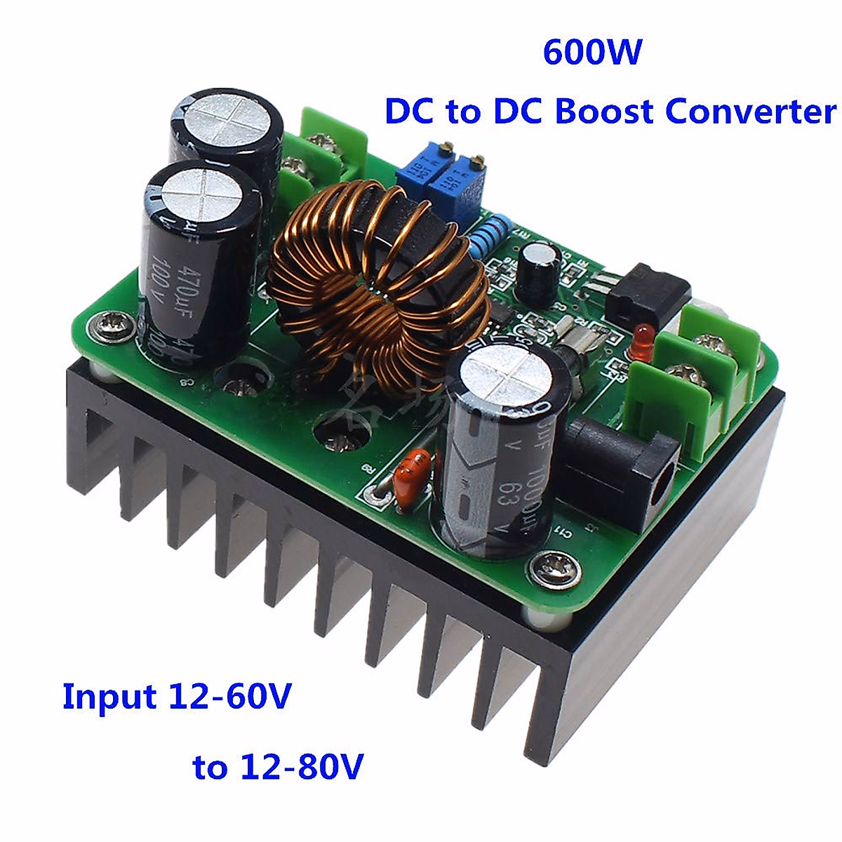 Apoesar 600W High Power DC to DC Boost Converter DC 12-60V to 12-80V Boost Module Board Step-up Transformer