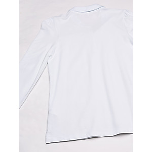 The Children's Place girls Long Sleeve Pique School Uniform Polo Shirt, White Single, Small US