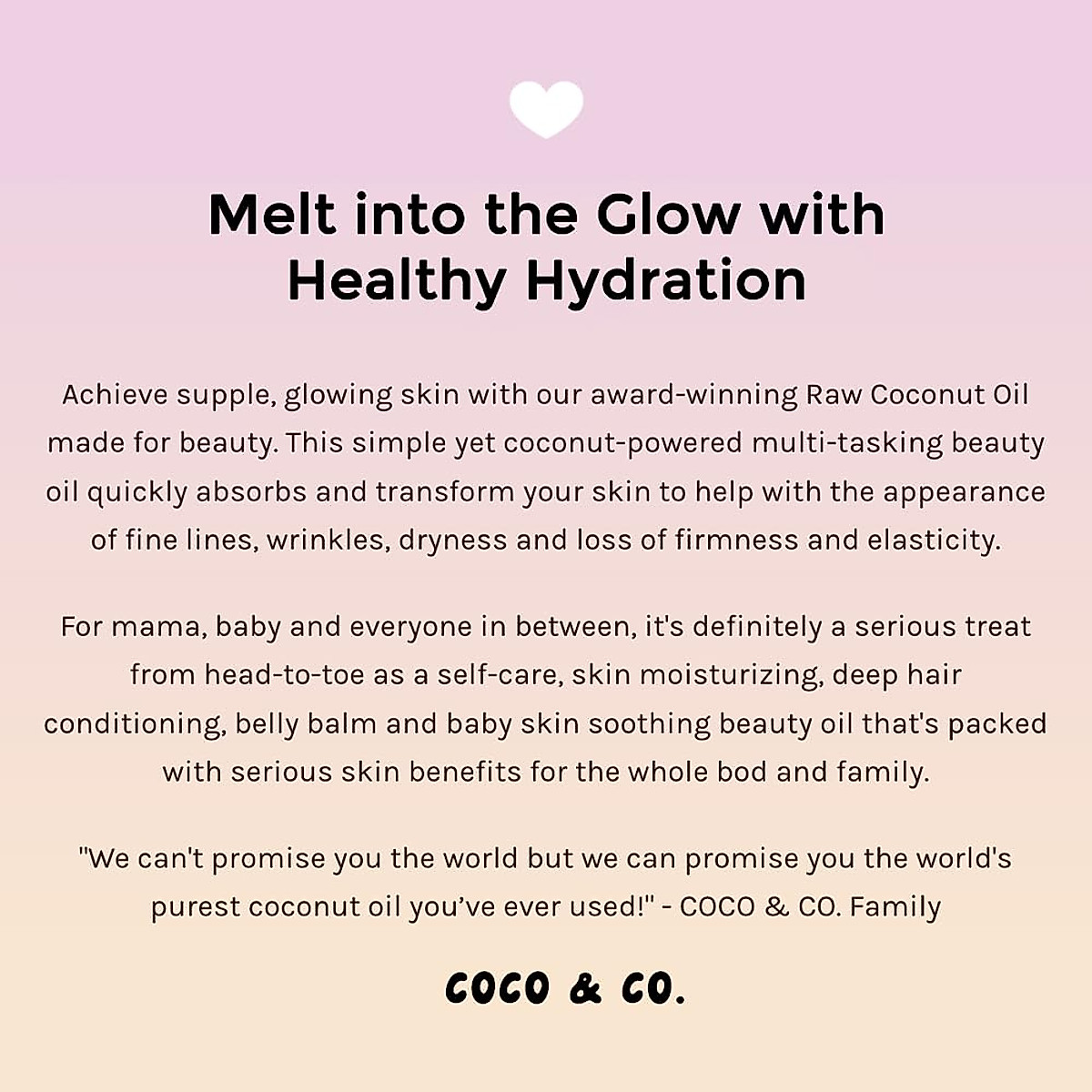 Ultra Pure Organic Virgin Coconut Oil for Hair, Skin, Body, Scalp and Hair By COCO & CO.