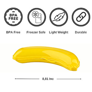 SUMELA Banana Keeper Guard, Reusable Outdoor Travel Case, Banana Protector, Kitchen Gadgets… BPA-FREE Storage Pod, Storage Box for Picnic Camping, Keep Fresh