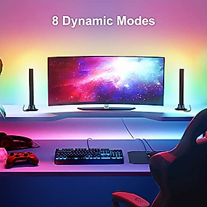 velted RGB Light Bar, Music Sync RGB IC LED Lights Bars, USB Powered Ambient Lighting, Remote Control Color Changing Gaming TV Backlight, 8 Dynamic Modes for PC Room Monitor Desk
