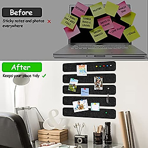 5PCS Felt Pin Board Bar Strips, COIDEA Bulletin Board Strips with 35 Pushpins for Office School Home Wall Decor, Self-Adhesive Felt Cork Board Strips for Paste Notes, Schedules, Photos