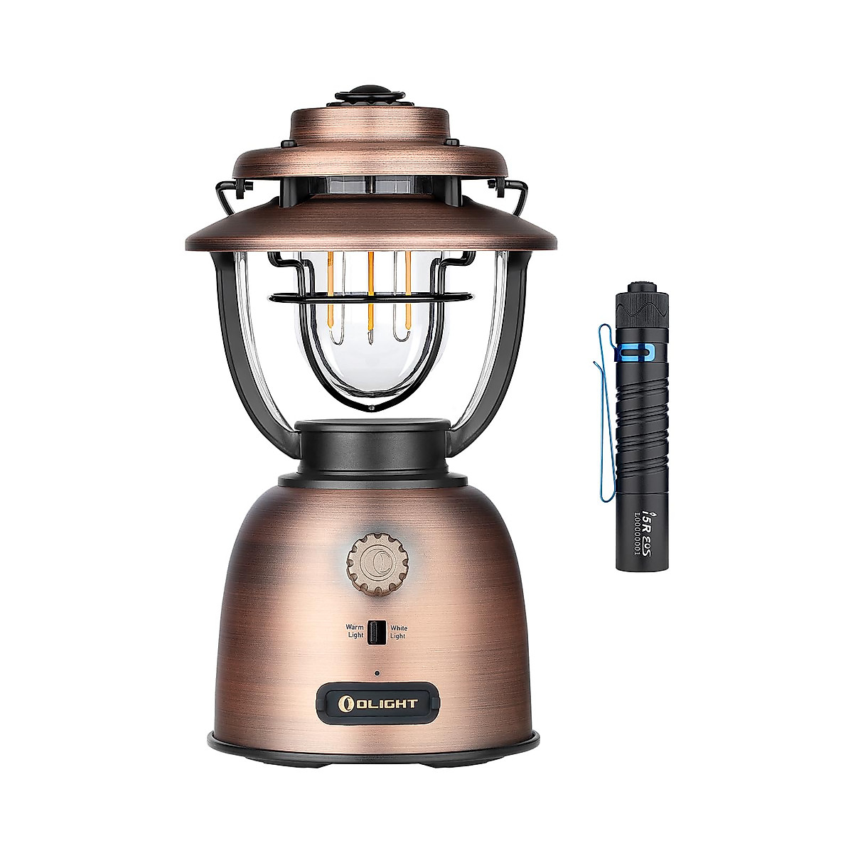 OLIGHT Olantern Stretch Camping Lanterns, 500 Lumens Stretchable LED Flashlights with Dual Light Source Bundle with I5R EOS 350 Lumens Rechargeable Tail-Switch LED Flashlight