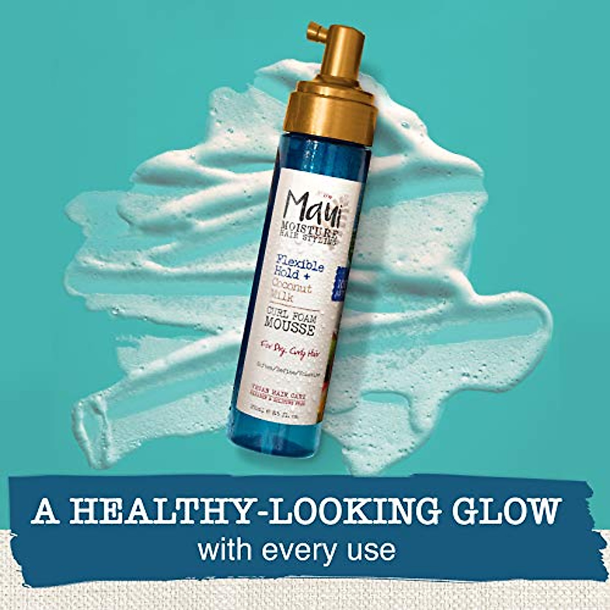 Maui Moisture Flexible Hold + Coconut Milk Curl Foam Mousse, for Curly Hair Styling, No Drying Alcohols, Parabens or Silicone, 8.5oz