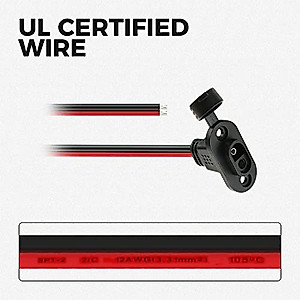 MOOTVGOO 2 Pack 12AWG SAE Connectors, Weatherproof Solar SAE Socket Sidewall Port, SAE to SAE 2 Pin Quick Disconnect Panel Extension Cable (Without SAE Plug) for Solar Generator Battery Charger
