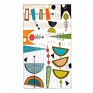 COVASA Geometry Hand Towels for Bathroom,Set of 2,Mid-Century Modern Abstract #56,Soft Absorbent Small Bath Towel Kitchen Dish Guest Towel for Men Women,Bathroom Decor 15.7"x27.5"