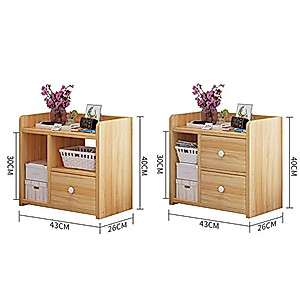 Solid Wood Nightstand Wooden with 2 Storage Drawers and Handles Bedroom Living Room End Table Side Table for Living Room Bedroom Office Nightstand Lamps for Bedroom