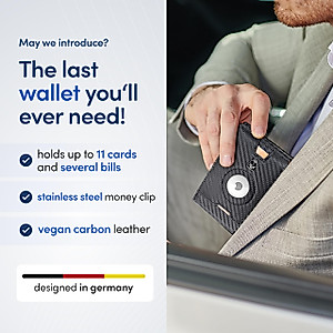 TRAVANDO AirTag* Wallet Mens Wallet with Money Clip Air Tag Wallet Card Holder RFID Blocking Bifold Gifts for Men